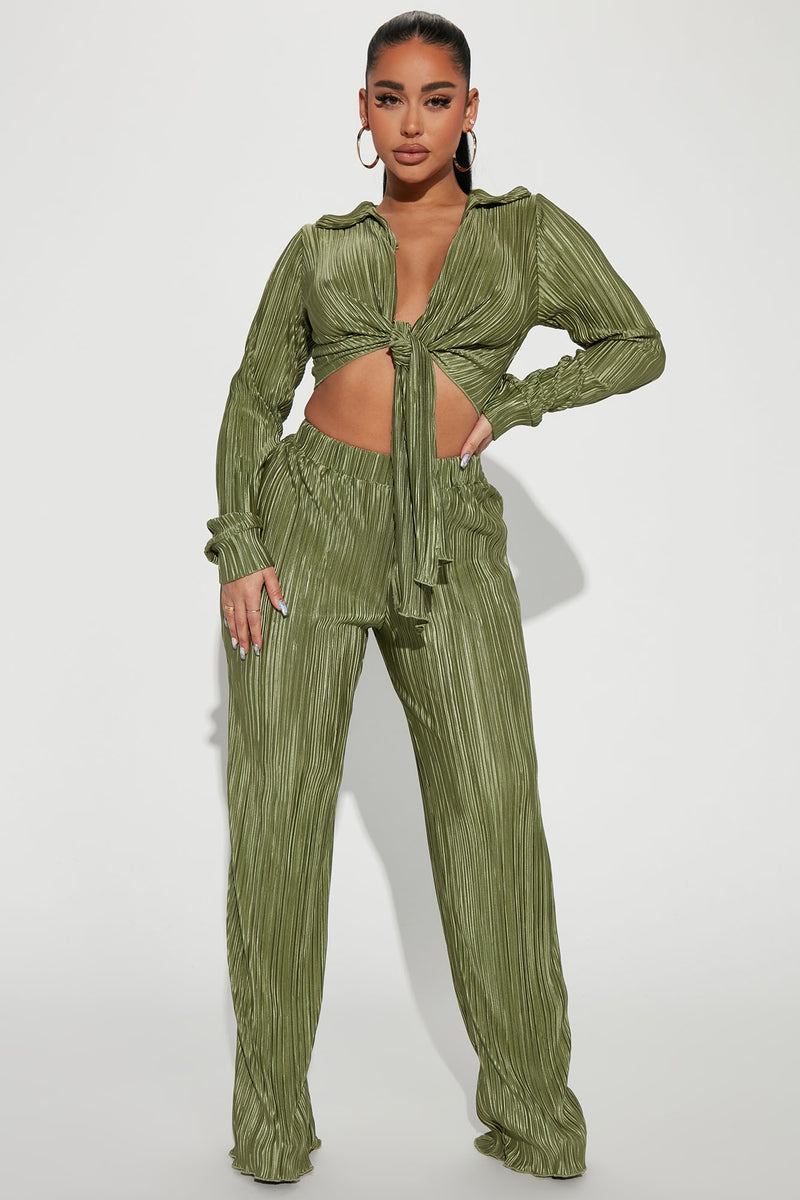 Jenny Plisse Pant Set - Sage | Fashion Nova, Matching Sets | Fashion Nova