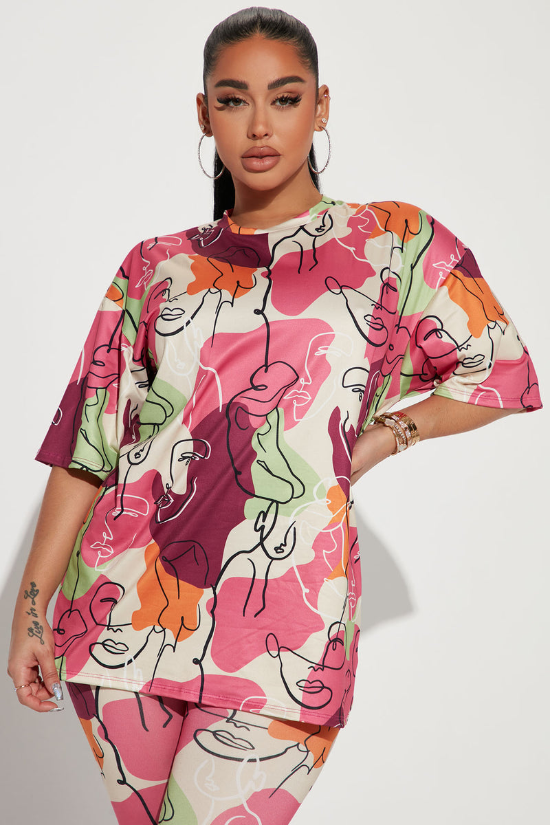 All The Faces Legging Set - Magenta/combo | Fashion Nova, Matching Sets ...