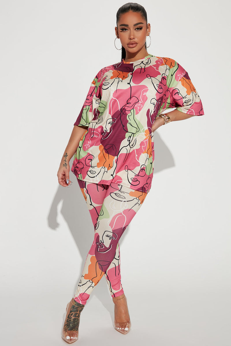 All The Faces Legging Set - Magenta/combo | Fashion Nova, Matching Sets ...