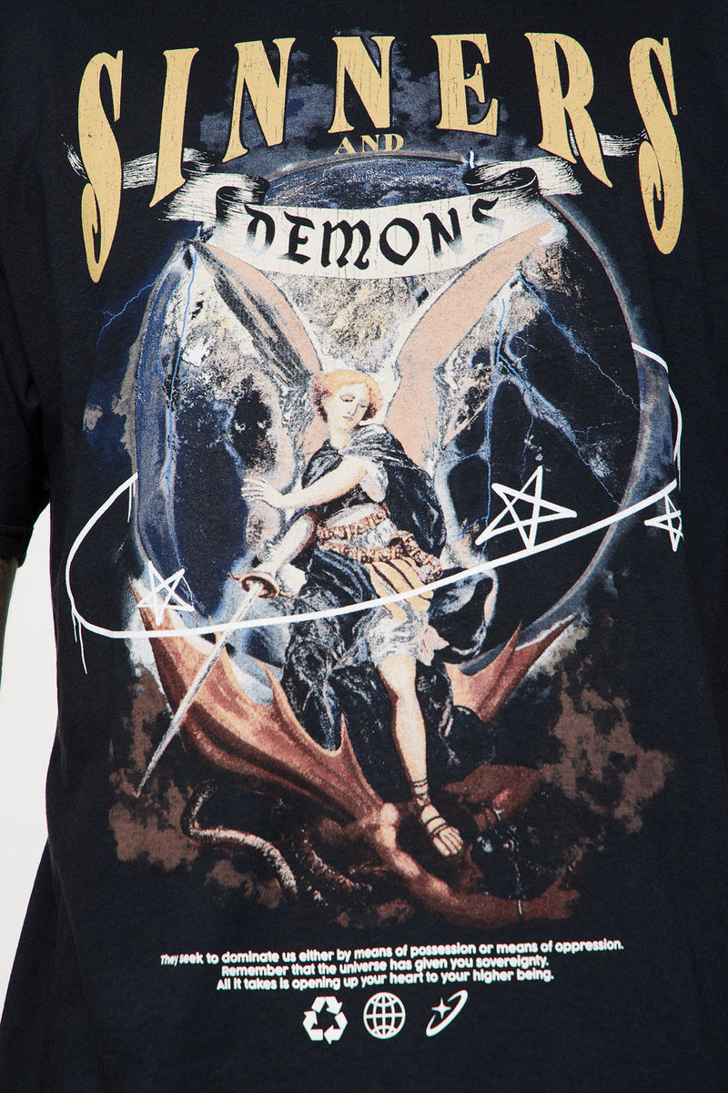 Sinners And Demons Short Sleeve Tee - Black | Fashion Nova, Mens ...