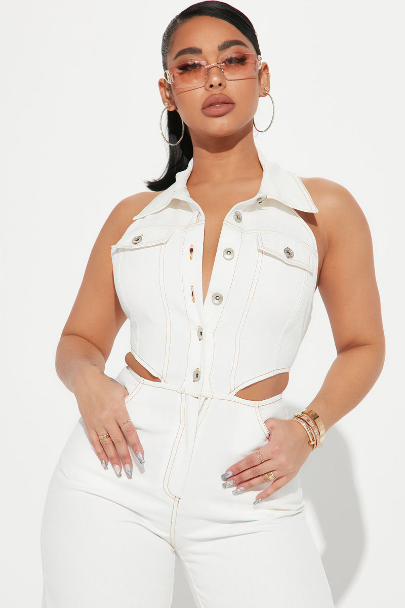 Heidi Denim Jumpsuit - Off White | Fashion Nova, Jumpsuits | Fashion Nova