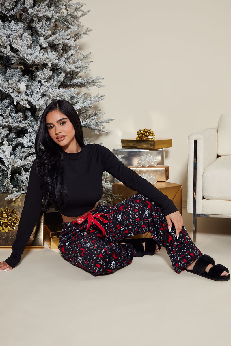 Deer Cabin PJ Plush Pants - Black/combo | Fashion Nova, Lingerie ...