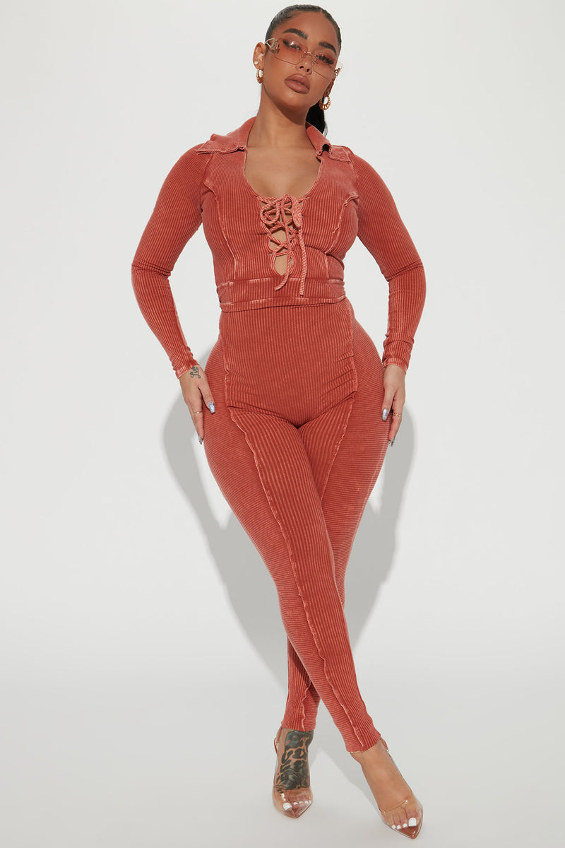 Robin Mineral Wash Jumpsuit - Rust | Fashion Nova, Jumpsuits | Fashion Nova