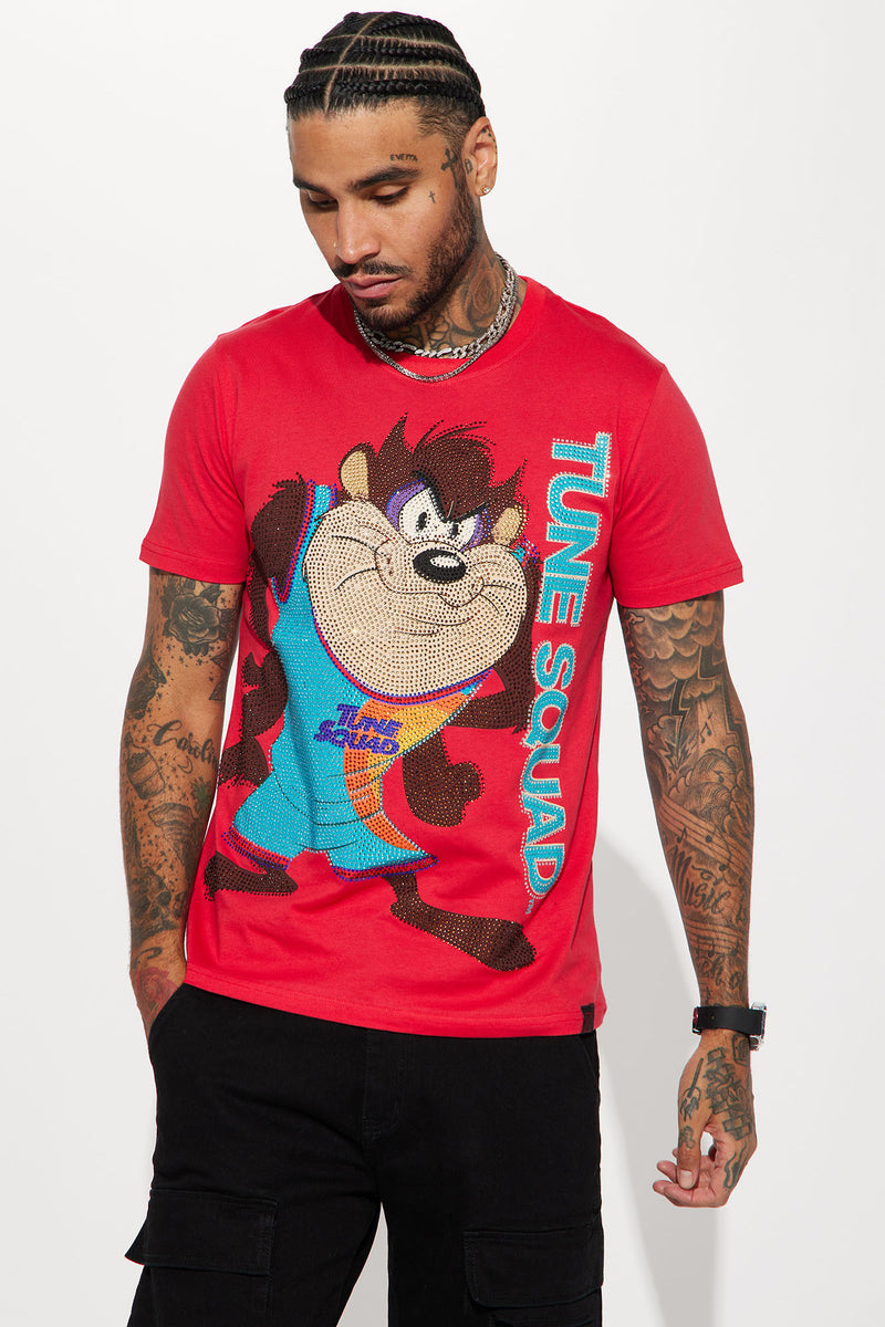 Tune Squad Taz Short Sleeve Tee - Red | Fashion Nova, Mens Graphic Tees ...
