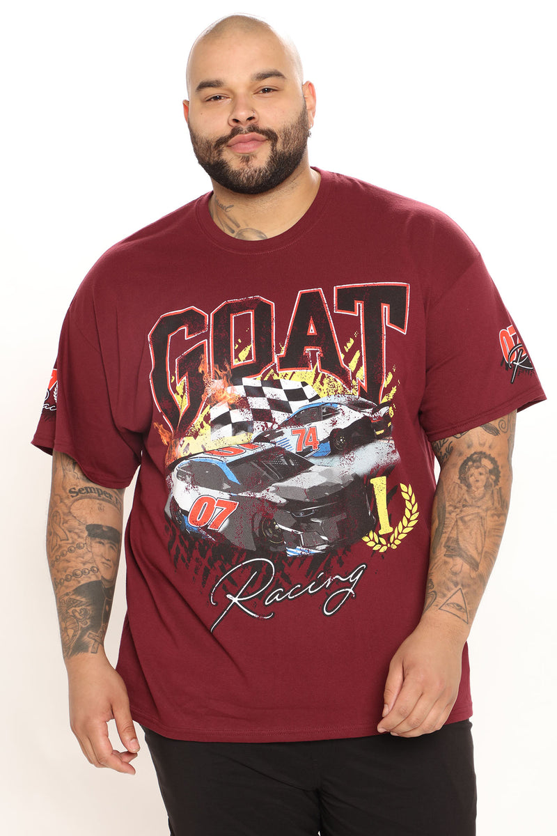 GOAT Racing Team Short Sleeve Tee - Burgundy | Fashion Nova, Mens ...