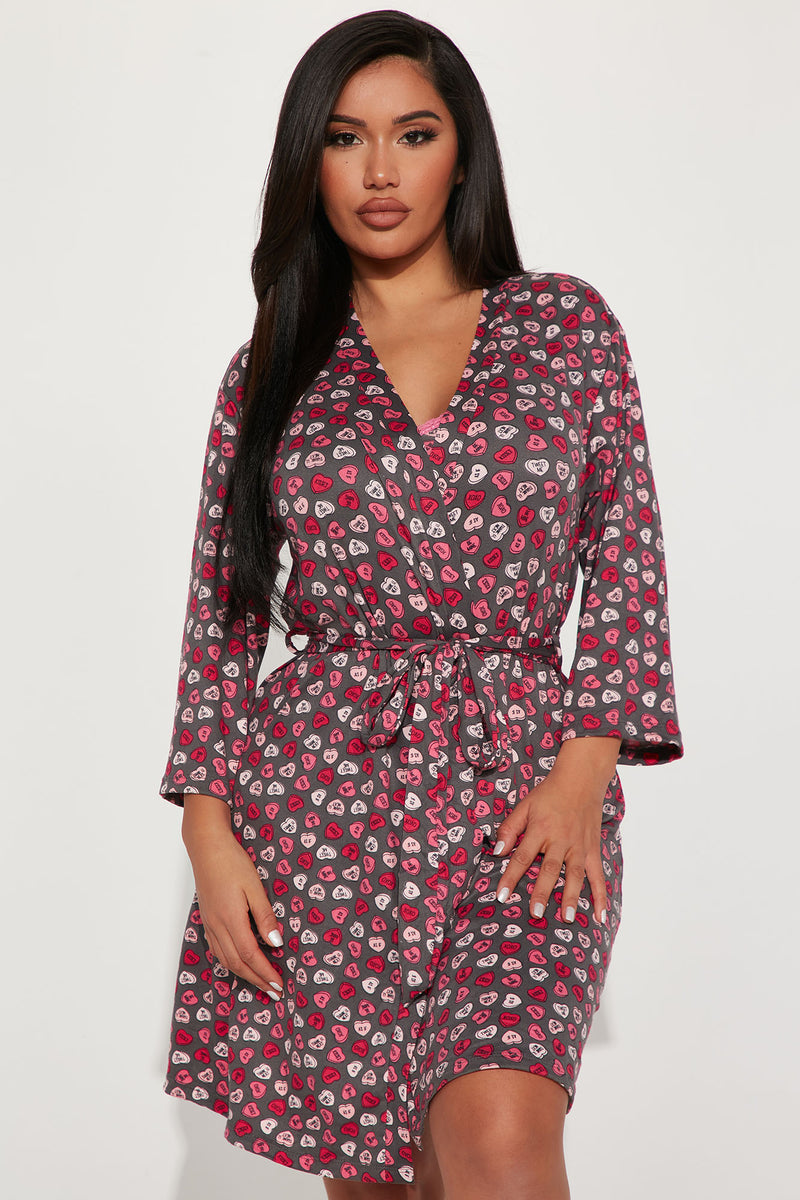 Candy Hearts PJ Robe Set - Pink/combo | Fashion Nova, Lingerie ...