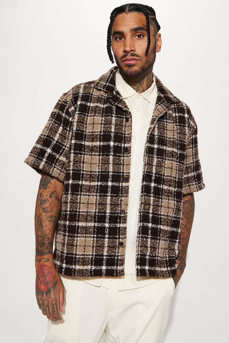 Day N Night Short Sleeve Button Up - Cream/combo | Fashion Nova, Mens ...