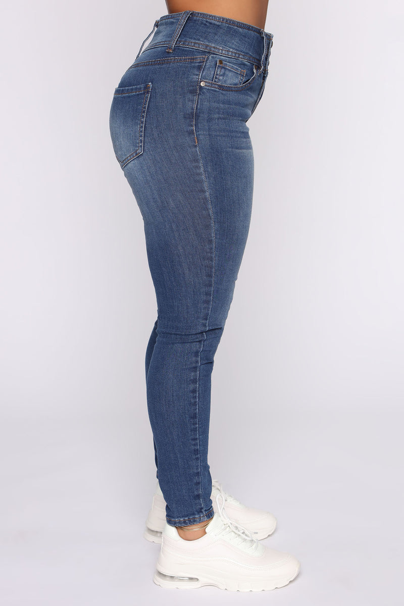 Beatrix Triple Button Ankle Jeans - Medium Blue Wash | Fashion Nova ...