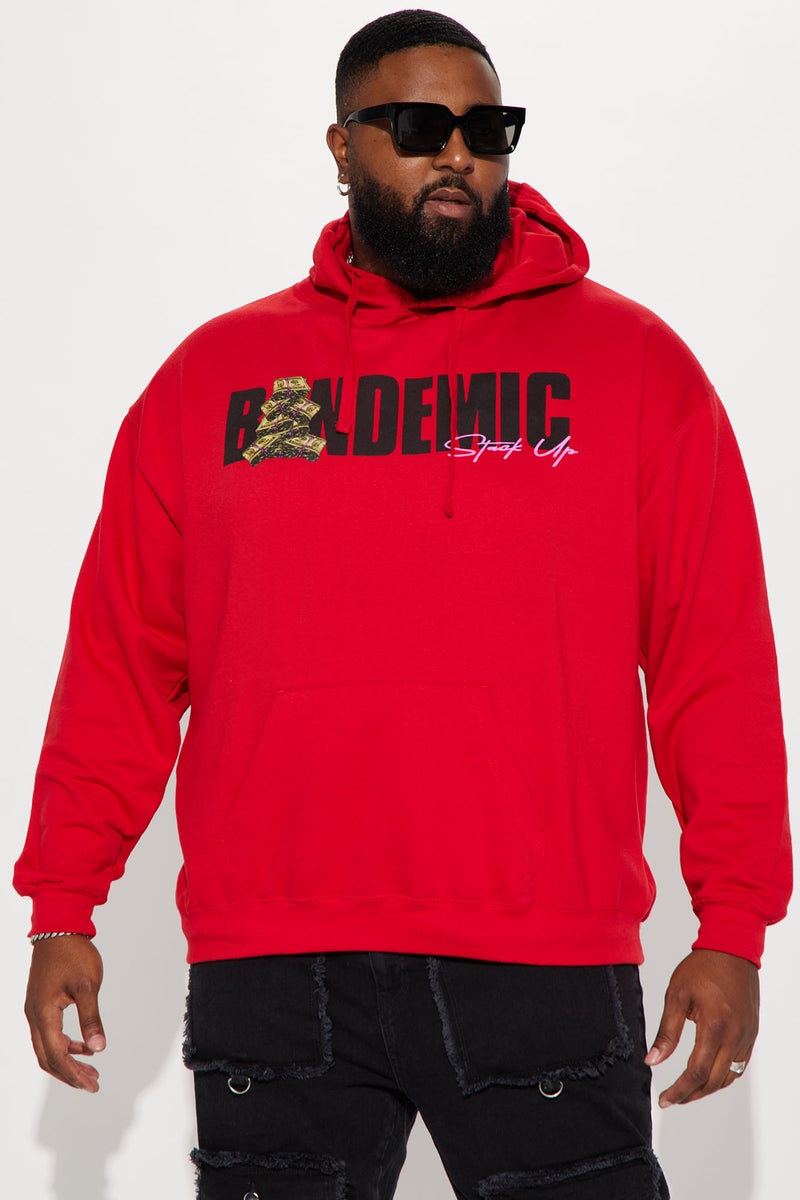 Stack Up Hoodie - Red | Fashion Nova, Mens Graphic Tees | Fashion Nova