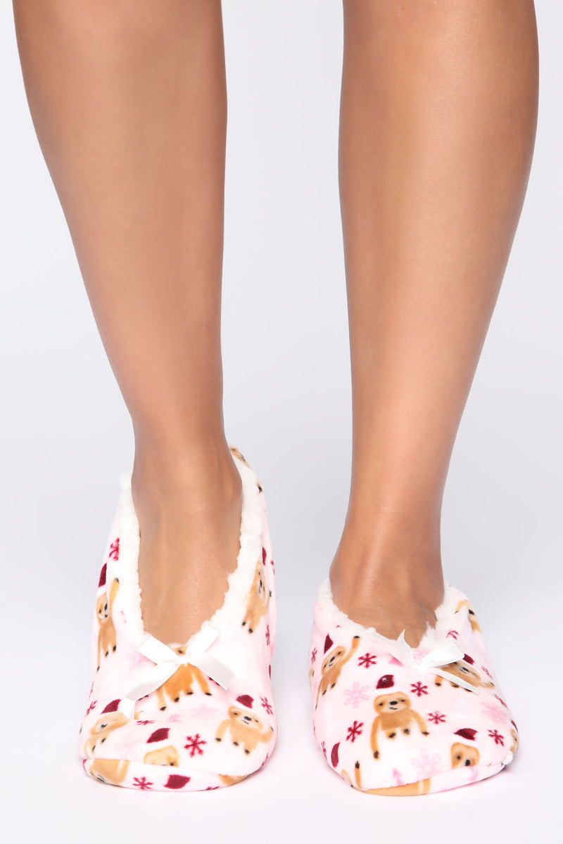 Sloth Holiday Slippers - Pink | Fashion Nova, Accessories | Fashion Nova