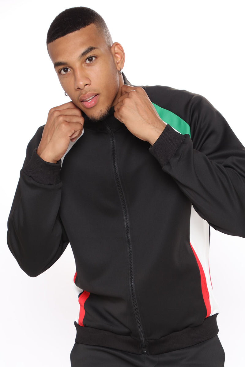 Rafael Track Jacket - Black/combo | Fashion Nova, Mens Fleece Tops ...
