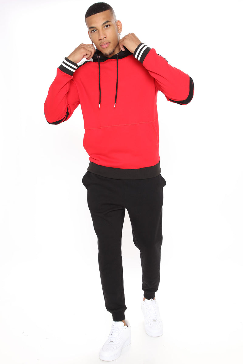 Kramer Hoodie - Red/combo | Fashion Nova, Mens Fleece Tops | Fashion Nova