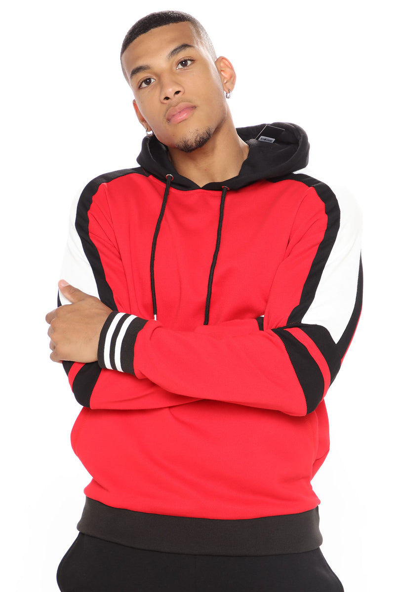 Kramer Hoodie - Red/combo | Fashion Nova, Mens Fleece Tops | Fashion Nova