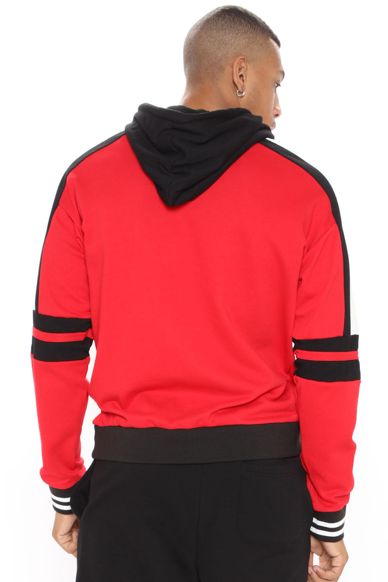 Kramer Hoodie - Red/combo | Fashion Nova, Mens Fleece Tops | Fashion Nova