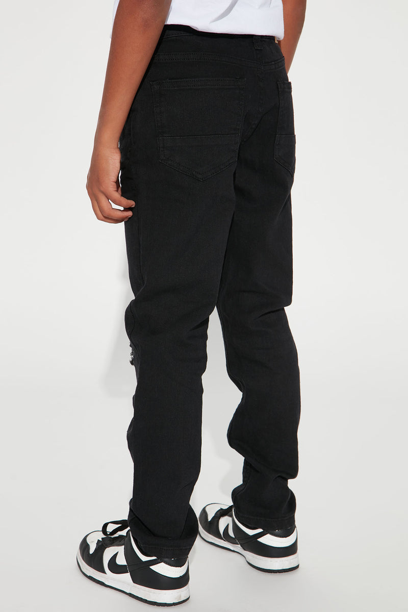 Mini Rip And Repair Knee Slit Stretch Jeans - Black | Fashion Nova ...