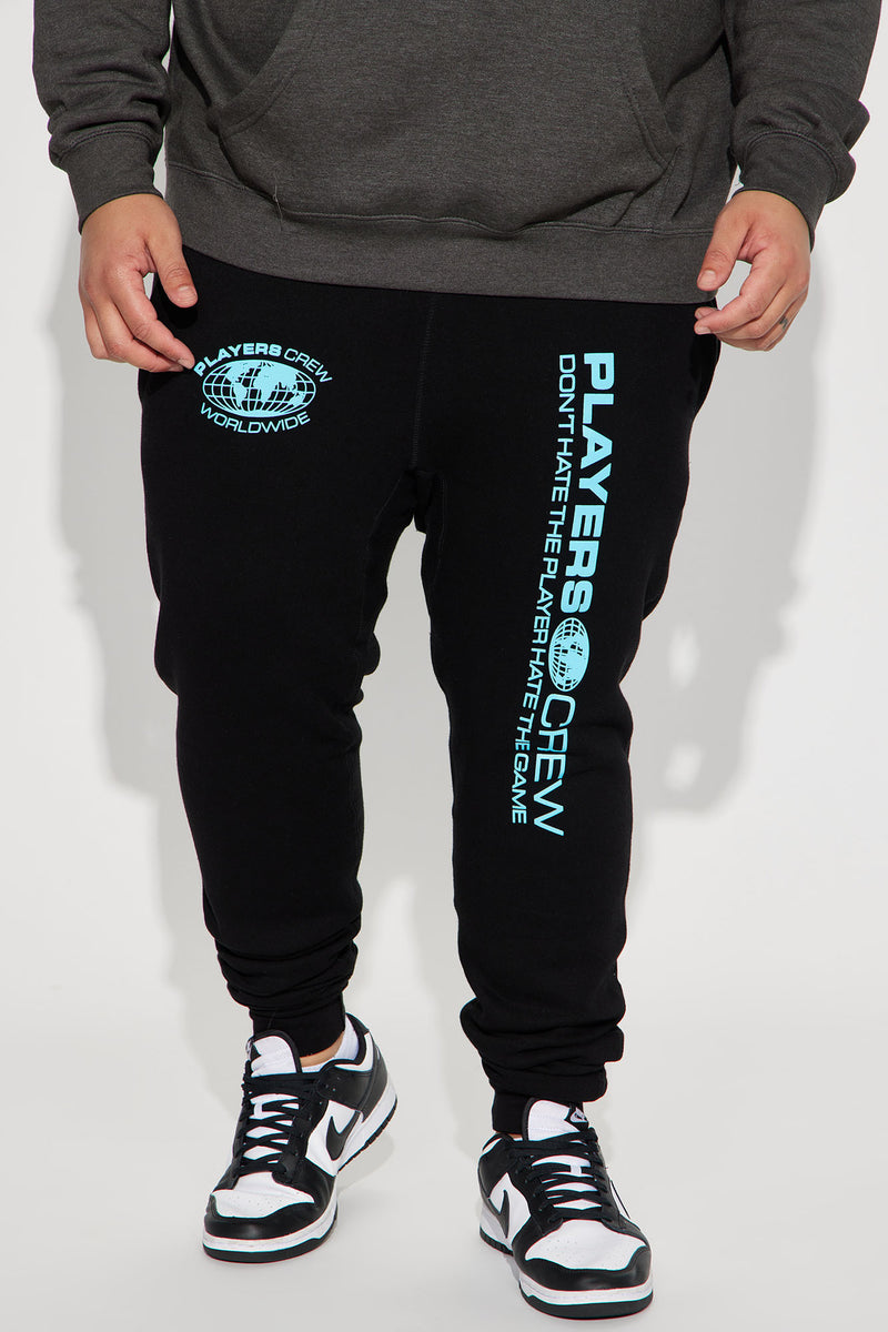 Players Crew Jogger - Black | Fashion Nova, Mens Fleece Bottoms | Fashion Nova
