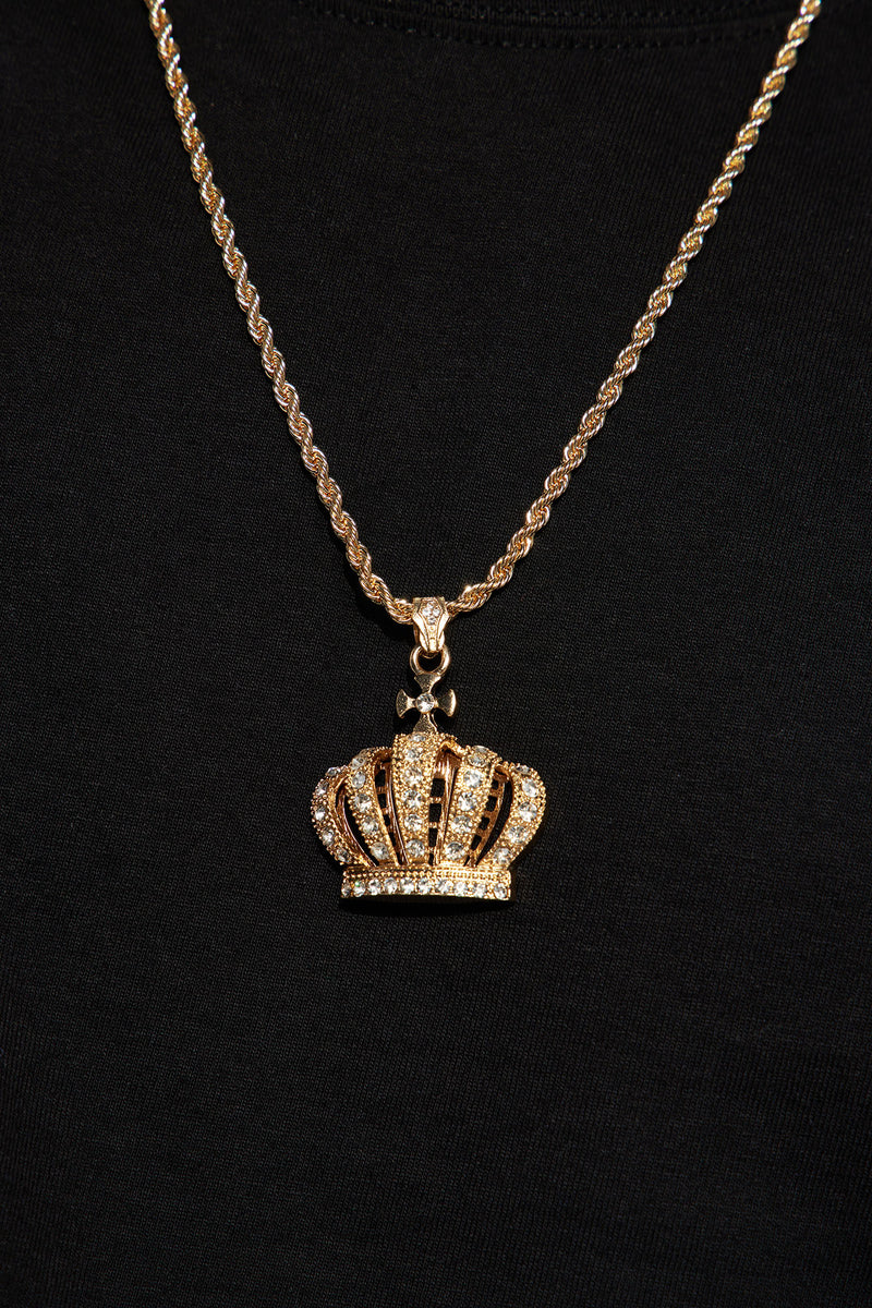 The King Is Back Crown Pendant Chain Necklace - Gold | Fashion Nova ...