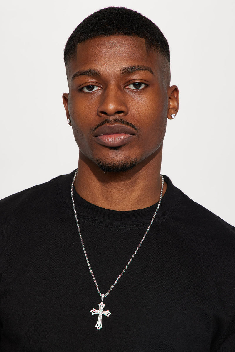 Cross Your Heart Pendant Chain Necklace - Silver | Fashion Nova, Mens ...