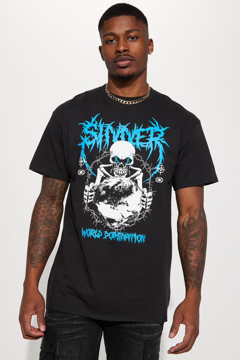 Sinner World Domination Short Sleeve Tee - Black | Fashion Nova, Mens ...