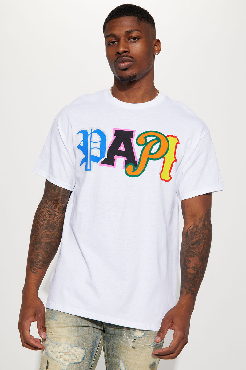 Major League Papi Short Sleeve Tee - White | Fashion Nova, Mens Graphic ...