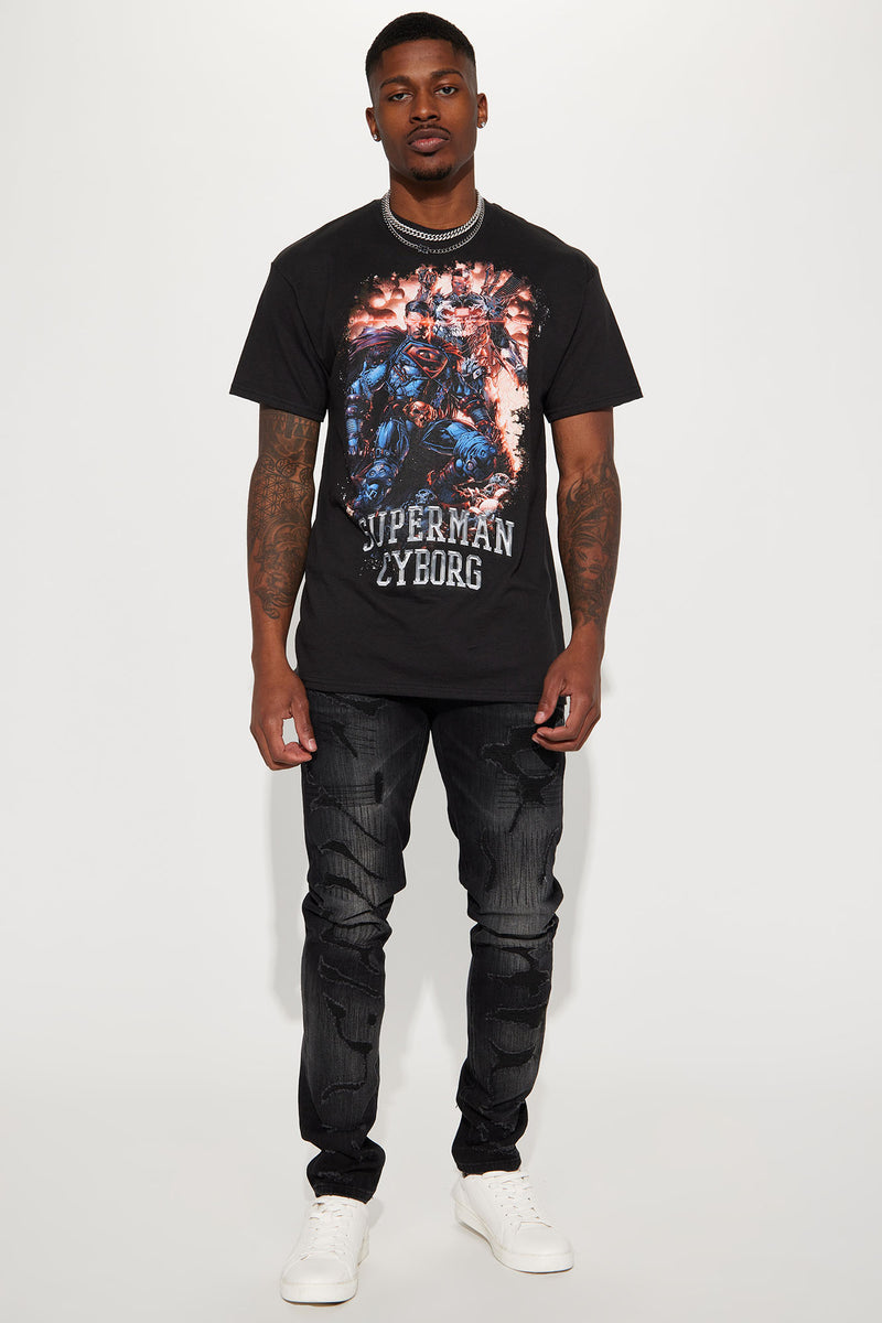 Superman And Cyborg Short Sleeve Tee - Black | Fashion Nova, Mens ...