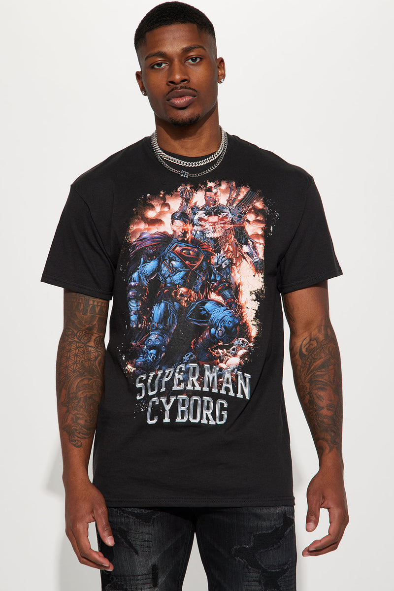 Superman And Cyborg Short Sleeve Tee - Black | Fashion Nova, Mens ...