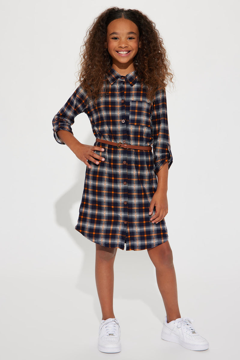 Mini Plaid Yourself Shirt Dress - Navy/combo | Fashion Nova, Kids ...