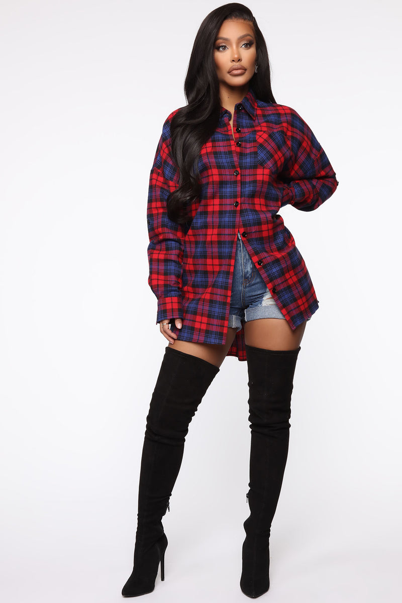 Always Checking Me Out Oversized Top - Red | Fashion Nova, Shirts ...