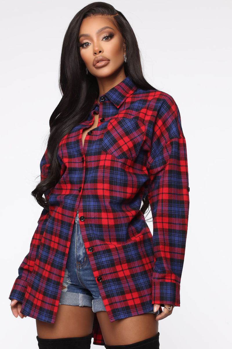 Always Checking Me Out Oversized Top - Red | Fashion Nova, Shirts ...
