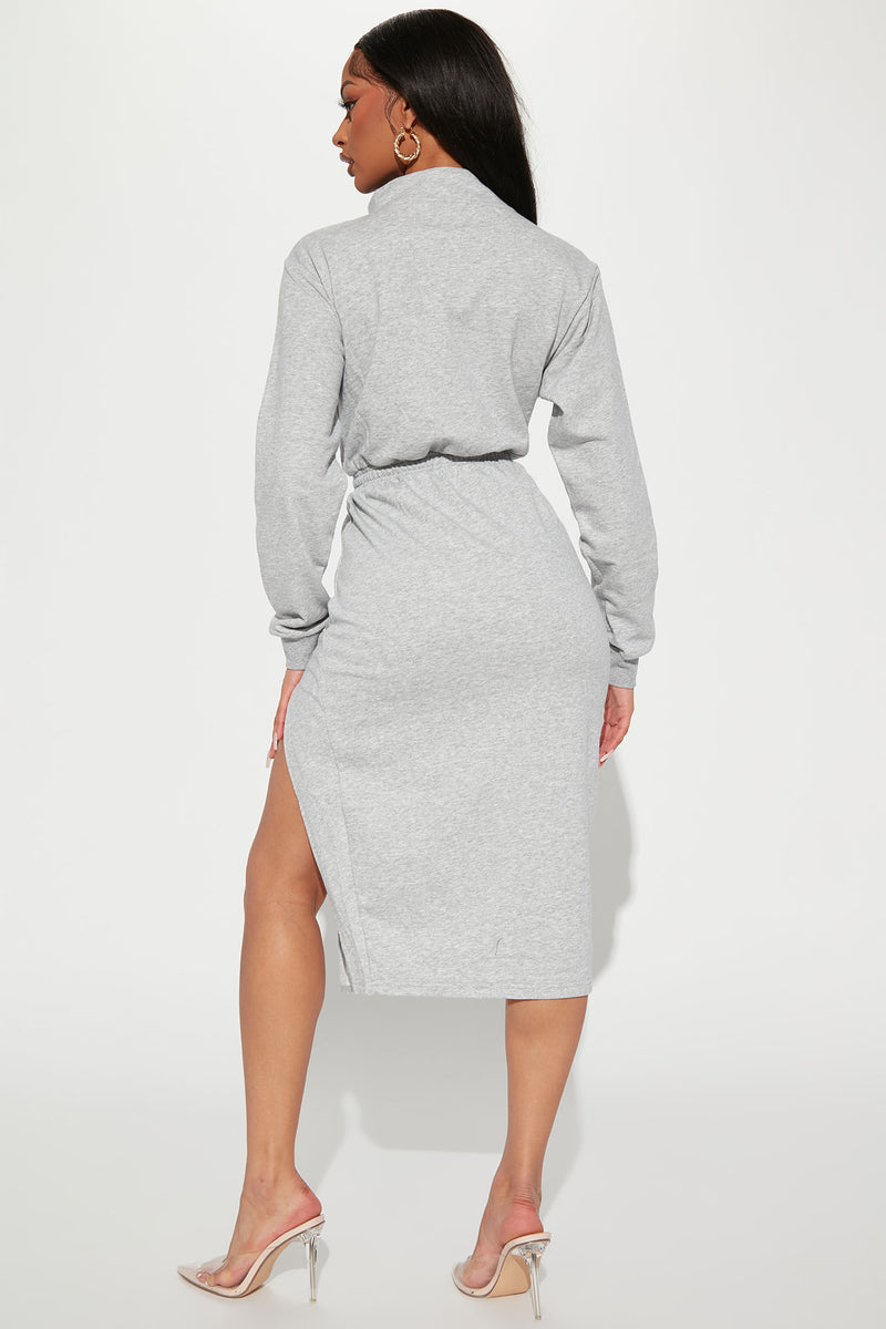 Casual Luxuries Sweater Midi Dress Heather Grey Fashion Nova
