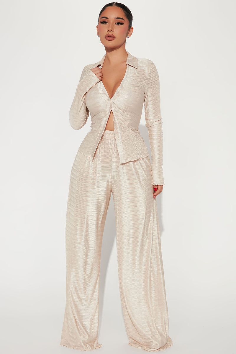 London Plisse Pant Set - Taupe | Fashion Nova, Matching Sets | Fashion Nova