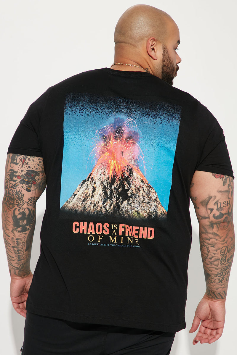 Chaos Is A Friend Short Sleeve Tee - Black | Fashion Nova, Mens Graphic ...