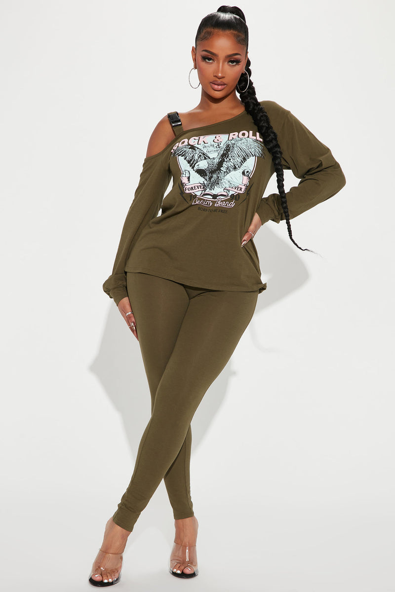 Rockstar Babe Legging Set - Olive | Fashion Nova, Matching Sets ...