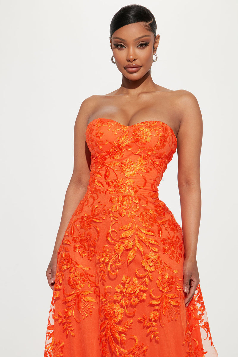 Everlasting Lace Maxi Dress Orange Fashion Nova Dresses Fashion Nova