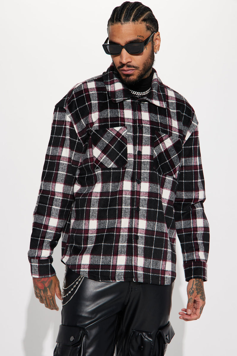In My Best Heavyweight Flannel Button Up - Black/combo | Fashion Nova ...