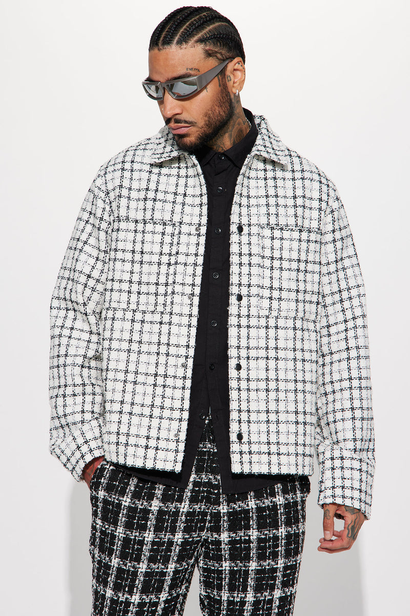 Checkmate Oversized Plaid Shacket - Black/White | Fashion Nova, Mens ...