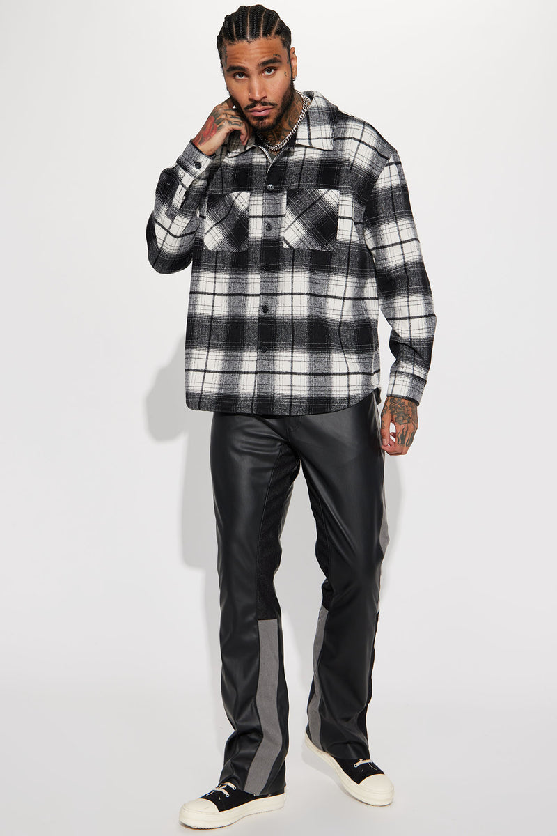 Feeling It Heavyweight Flannel Button Up - Cream/combo | Fashion Nova ...