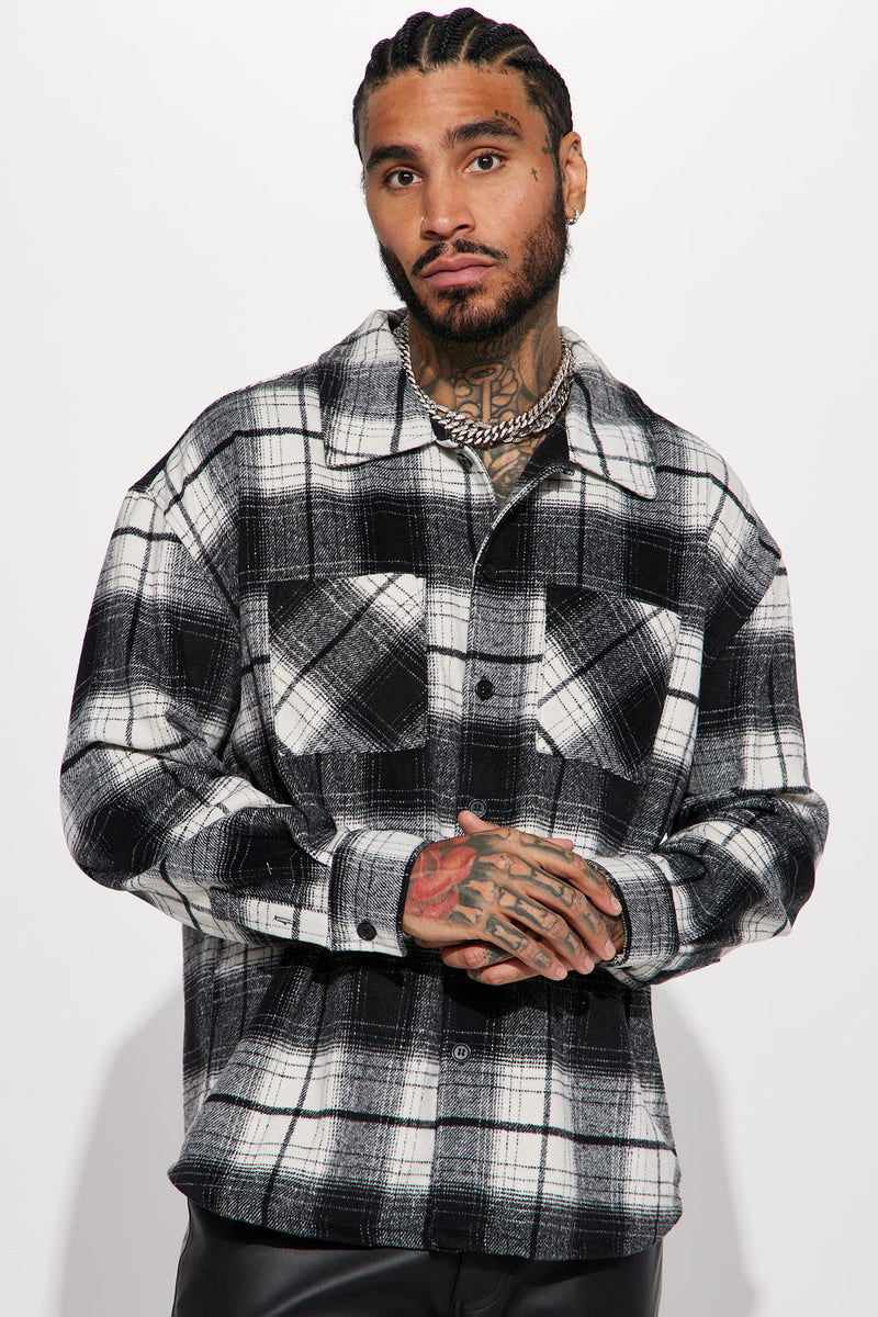 Feeling It Heavyweight Flannel Button Up - Cream/combo | Fashion Nova ...