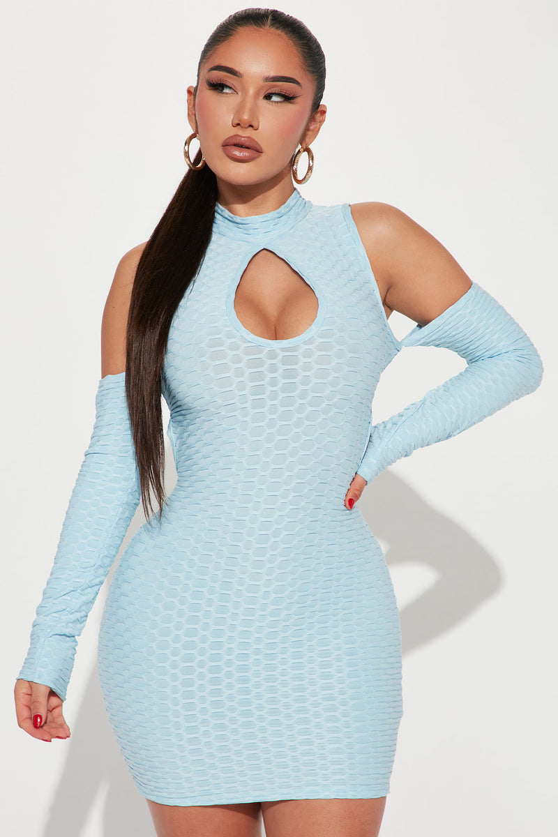 Sarah Textured Mini Dress - Light Blue | Fashion Nova, Dresses ...