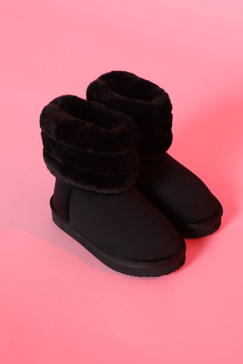 Mini Fuzzy Faux Fur Boot - Black | Fashion Nova, Kids Shoes | Fashion Nova