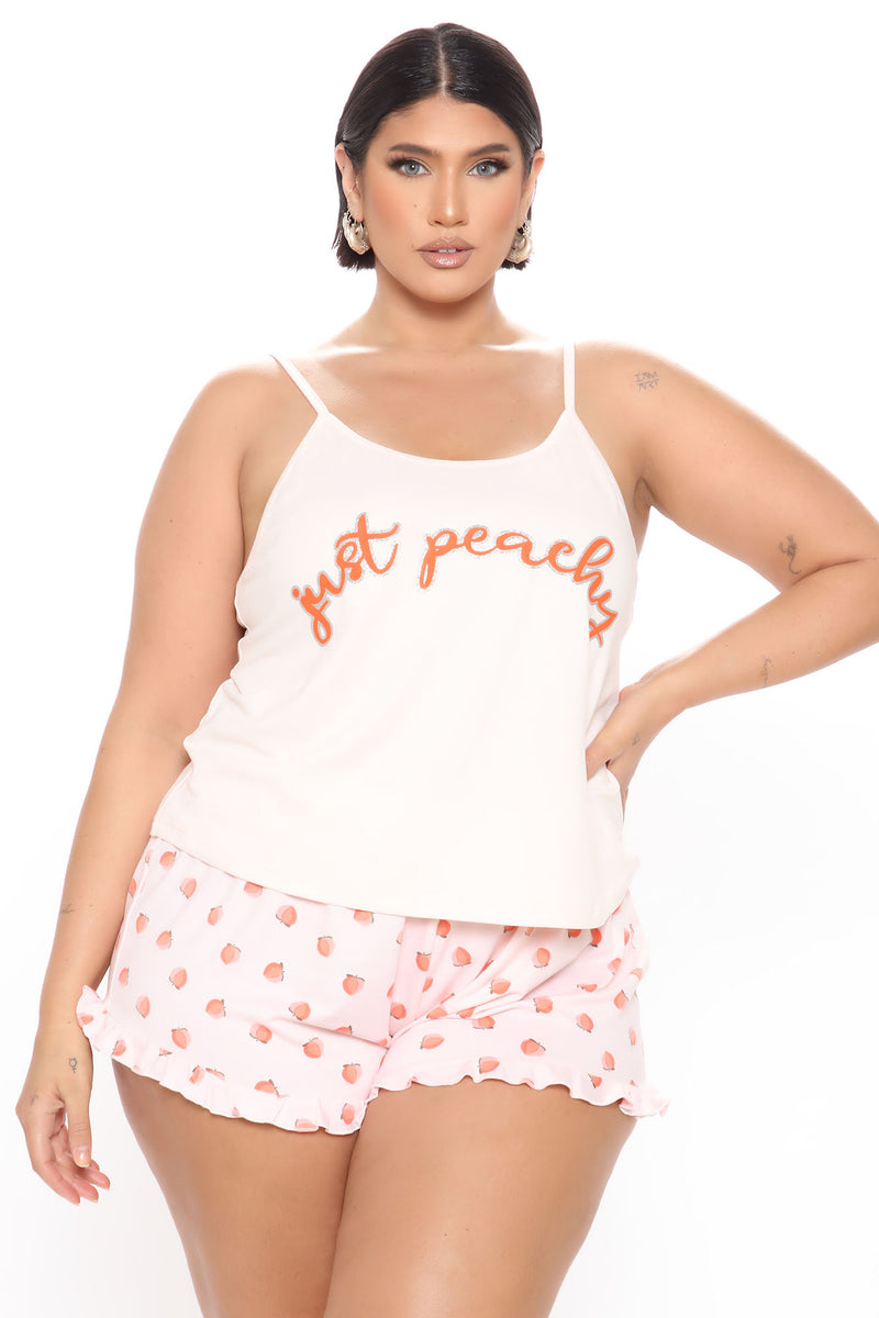 Just Peachy PJ Short Set - Peach | Fashion Nova, Lingerie & Sleepwear ...