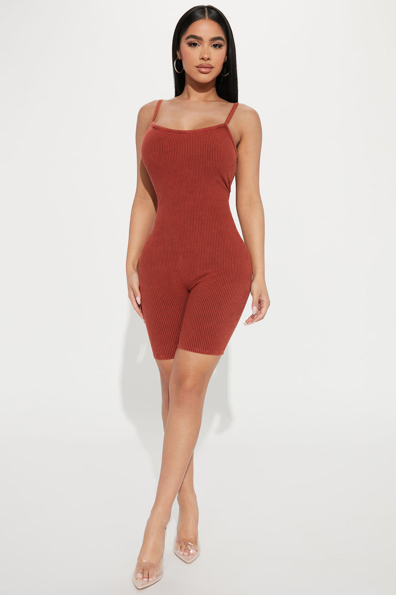 Jasmine Ribbed Romper - Rust | Fashion Nova, Rompers | Fashion Nova
