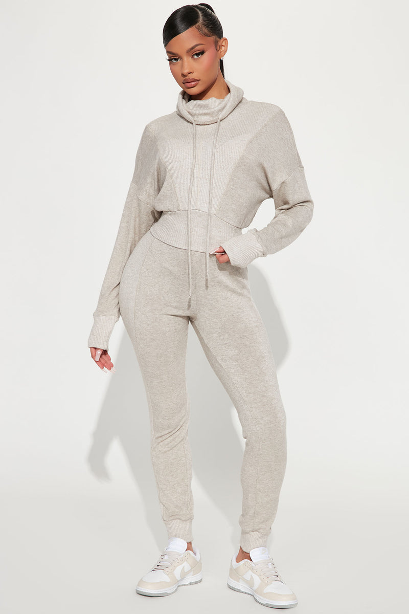 Just Lounging Pant Set Oatmeal Fashion Nova Matching Sets