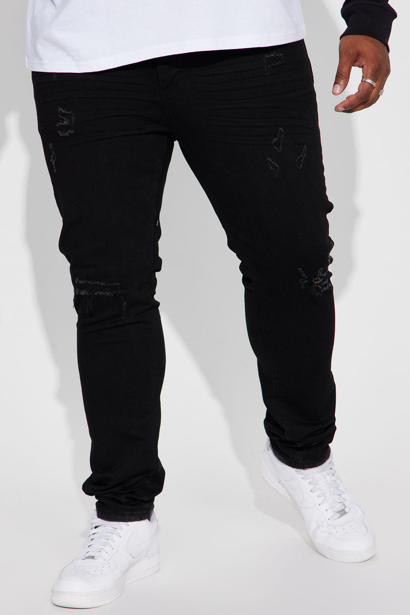Jet Ripped Stacked Skinny Jeans - Black | Fashion Nova, Mens Jeans ...