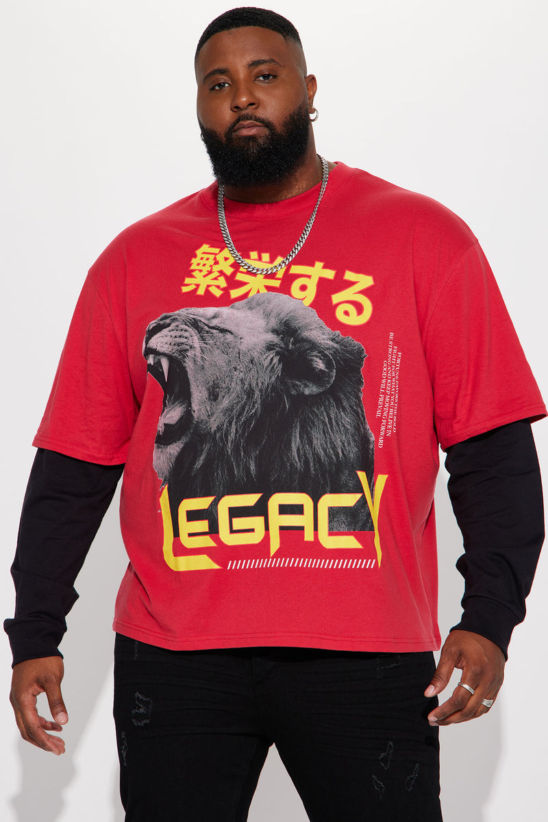 Legacy Twofer Long Sleeve Tee - Red | Fashion Nova, Mens Tees & Tanks ...