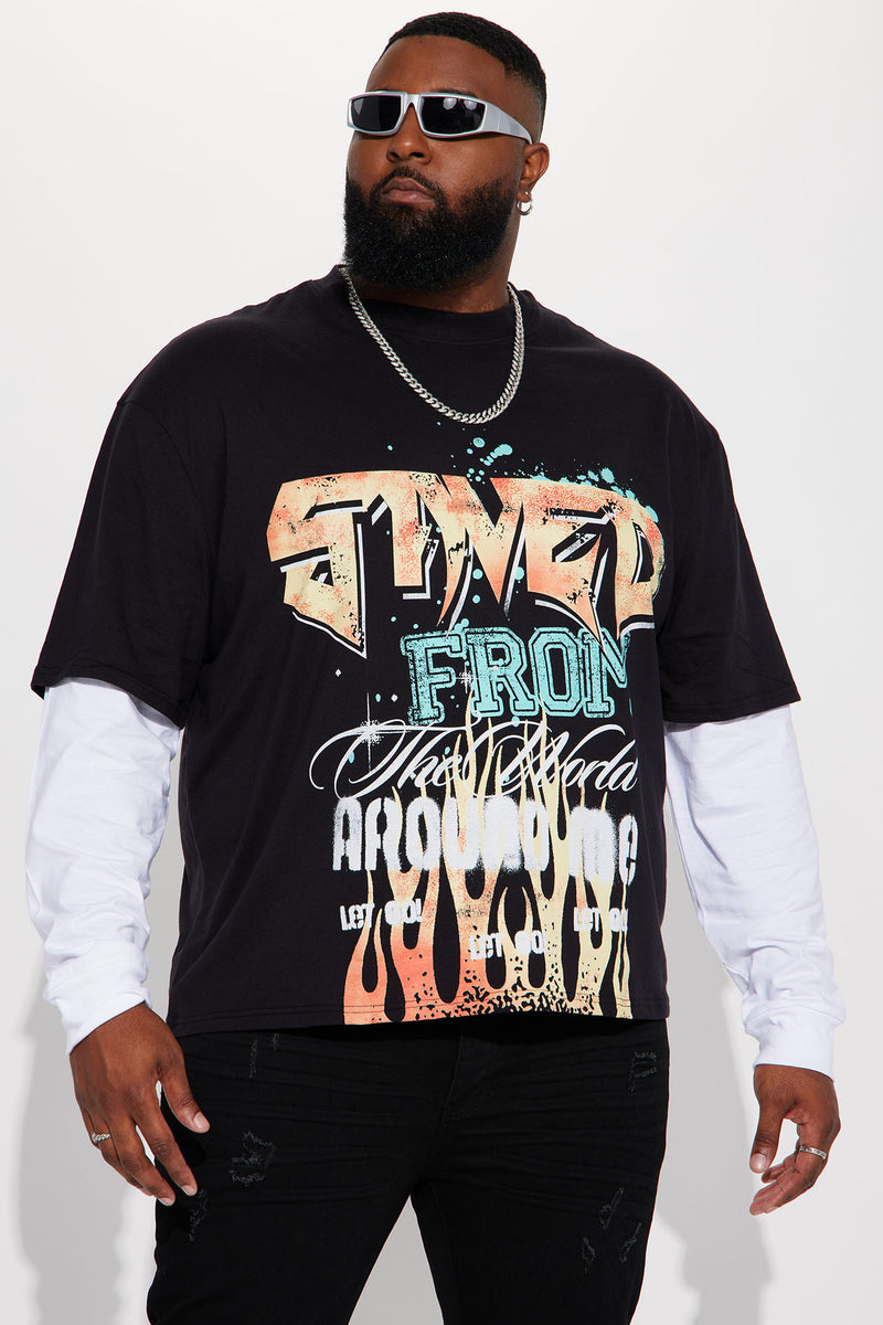 Saved From the World Twofer Long Sleeve Tee - Black | Fashion Nova ...