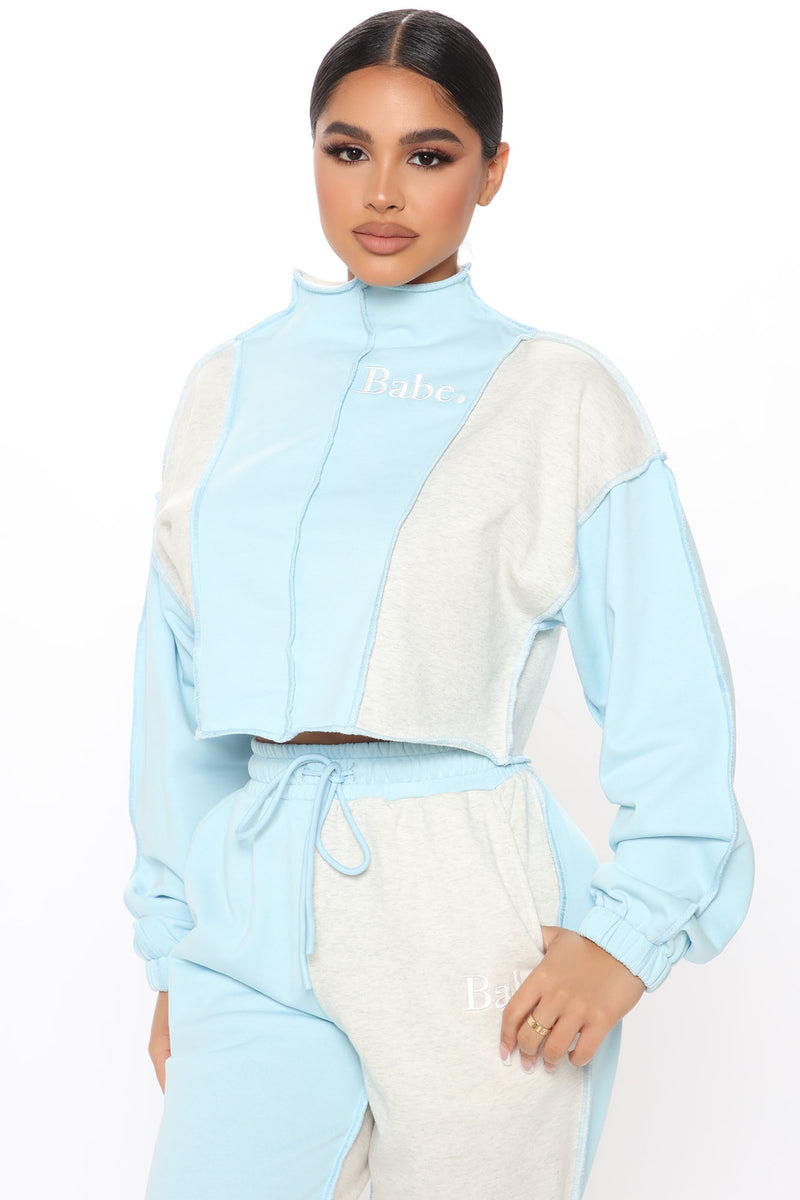 Say Something Color Block Jogger Set - Blue/combo | Fashion Nova ...