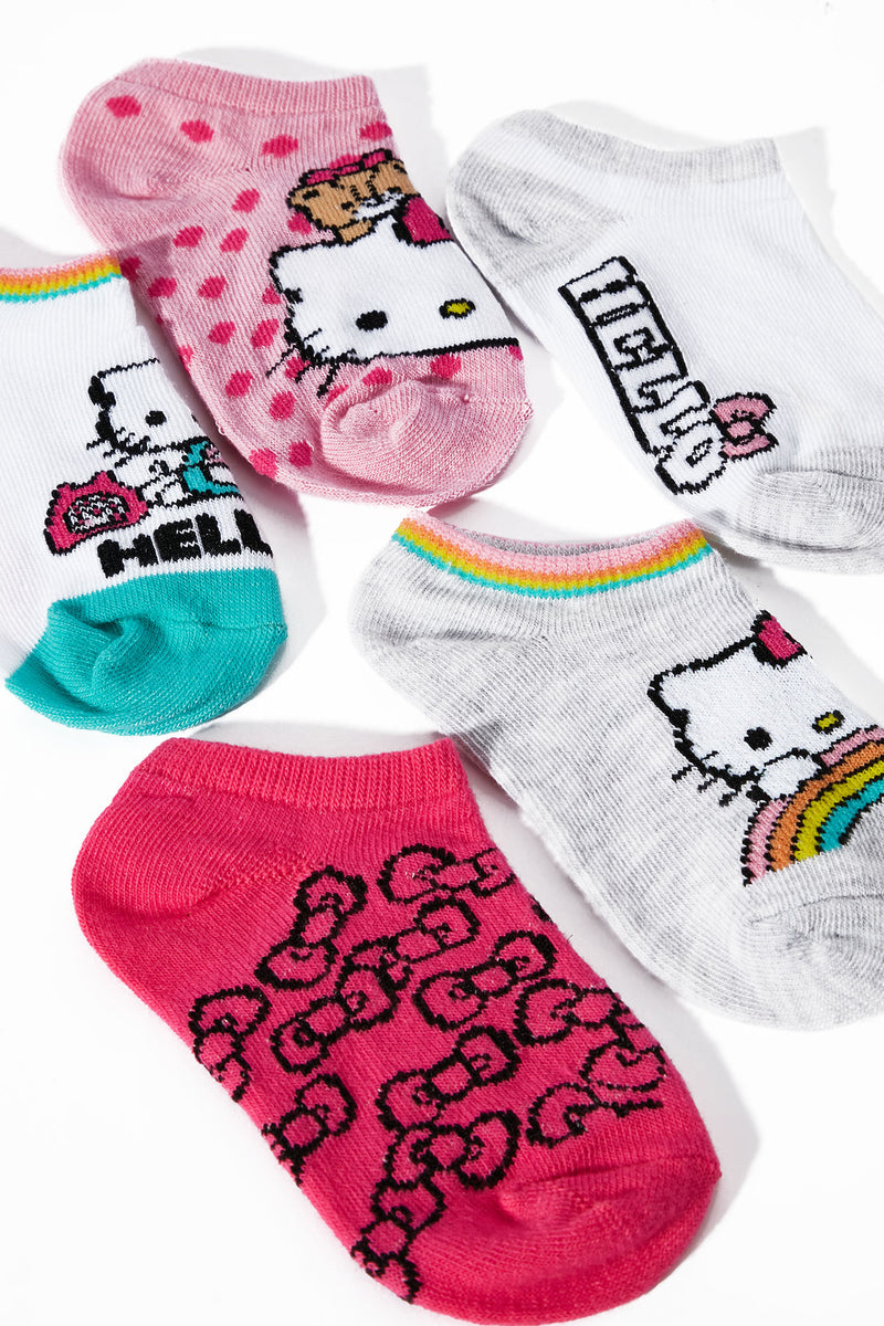 Mini Hello Kitty Luv 5 Pack Socks - White/combo | Fashion Nova, Kids ...