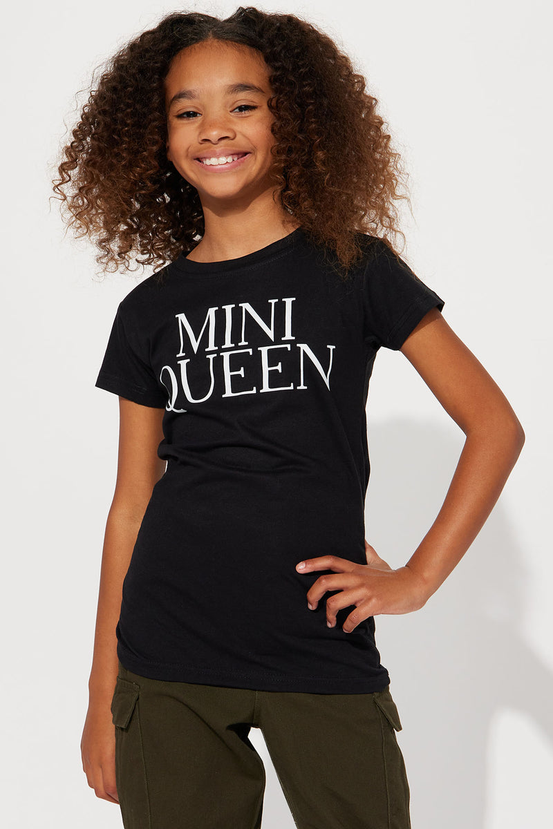 Mini Queen Things Short Sleeve Tee - Black | Fashion Nova, Kids Tops ...