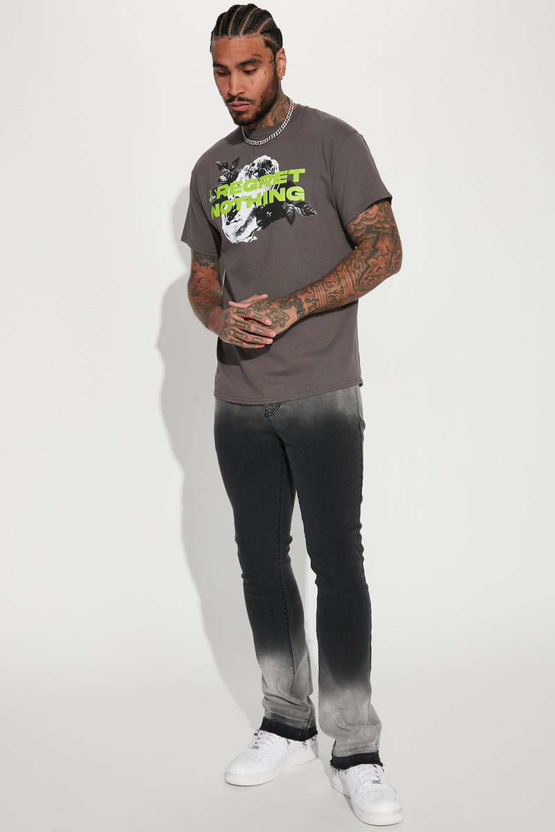 Cooper Acid Wash Stacked Skinny Flare Jeans - Acid Wash Black | Fashion ...